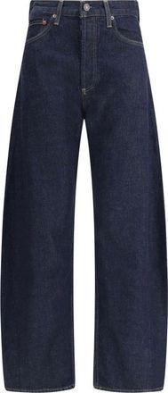 A Gold E Femme, Jeans, Bleu, Taille: W28 Jean &agrave; Jambe Courb&eacute;e Taille Haute Lavage Fonc&eacute;