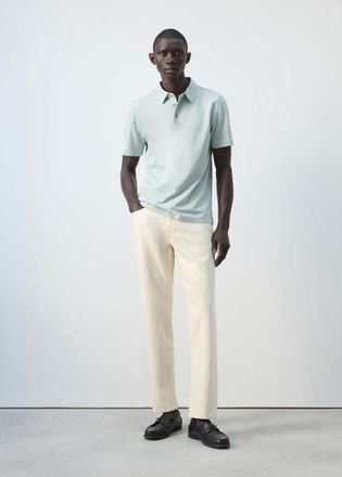 Mango Polo piqu&eacute; slim-fit vert d&acute;eau - Homme - XXL - MANGO MAN