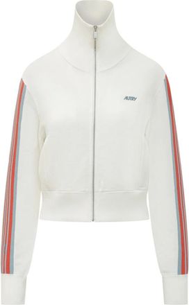 Autry Femme, Sweatshirts et sweats &agrave; capuche, Blanc, Taille: 40 FR Veste en maille de viscose