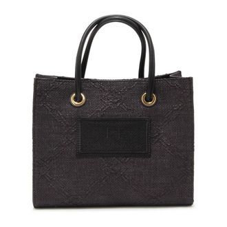 Elisabetta Franchi Bs-83A-52E2 Kleine Raffia Jacquard Tote - - Bags - Damen - Schwarzk - ONE SIZE