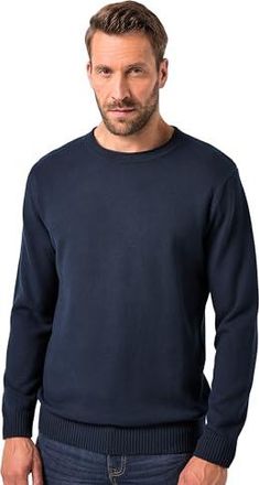 JP1880 Pullover, Strukturstrick, Badge, 1/1 Pull-Over, Bleu Marine, 7XL Homme