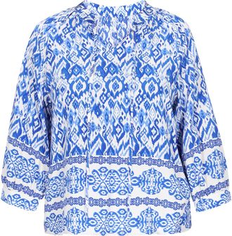 Usha Bluse Frauen blau wei&szlig;