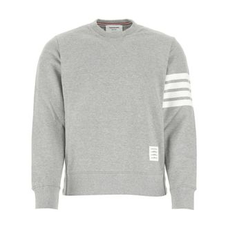 Thom Browne Homme, Sweatshirts et sweats &agrave; capuche, Gris, Taille: L Pull Gris Classique avec 4 Bar