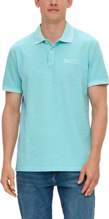 s.Oliver Poloshirt mit Piqu&ecirc;struktur und Logo-Print