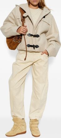 Isabel Marant Hooded Duffle Wool Coat - Cream