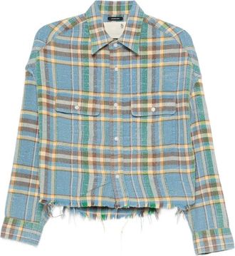 R13 Plaid Frayed Shirt