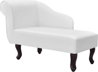 vidaXL Chaise longue Blanc Similicuir Vidaxl