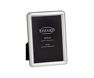 Edzard Fotorahmen Ravenna f&uuml;r Foto 13 x 18 cm, edel versilbert, anlaufgesch&uuml;tzt, mit Samtr&uuml;cken, Fotorahmen zum Stellen, Hoch- oder Querformat - Bilderrahmen