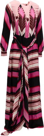 Valentino Garavani Womens Pink Dress With Burgundy Details