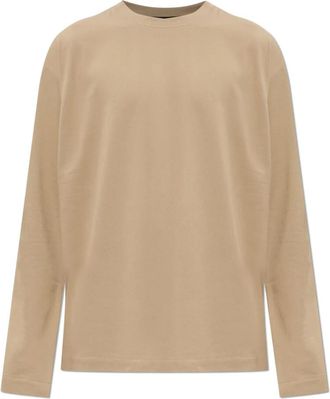 Jacquemus Homme, Tops, Beige, Taille: 2XL T-shirt Long Col Rond