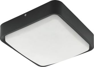 Eglo Connect LED Außen-Deckenlampe Piove-C, Smart Home Außenleuchte für Wand und Decke, Deckenleuchte aus Aluguss und Kunststoff, Farbe: Schwarz, weiß, war