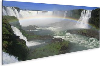 Islandburner Bild auf Leinwand Iguassu Brasilien Wasserfall Mit Regenbogen Bilder Wandbilder Poster IEQV-Pano