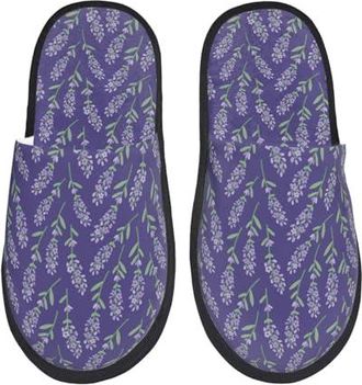 Generic Chaussons Femme Homme Fleurs De Lavande Violet Clair House Chaussures Lavable Antidérapantes Pantoufles À La Maison, Pour Intérieur Extérieur, Femmes,
