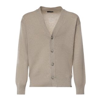 Fay V-Ausschnitt Strickjacke - - Knitwear - Herren - Beige - XL