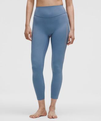 lululemon Nulu Leggings mit hohem Bund und Mesh-Eins&auml;tzen f&uuml;r Frauen - 64 cm - Gr&ouml;&szlig;e 2 in Washed Denim