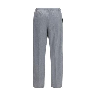 Brunello Cucinelli Mens Gray Wool Oves Aries Casual Pants
