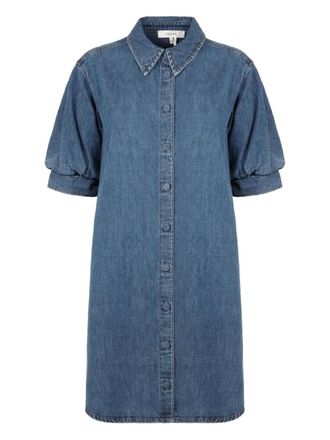Frame Denim robe-chemise en jean à épaules structurées - Bleu
