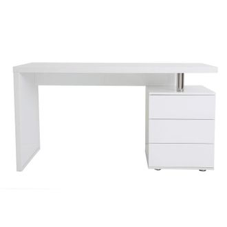Miliboo Design-Schreibtisch CALIX Wei&szlig;, 3 Schubladen