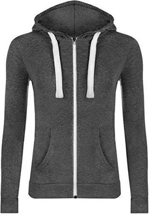 WearAll Sweat à Capuche Simple à Manches Longues - Manteaux - Femmes - Gris Foncé - 54-56