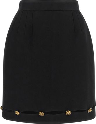 Versace Femme, Jupes, Noir, Taille: 38 FR Mini-jupe Medusa Head-button
