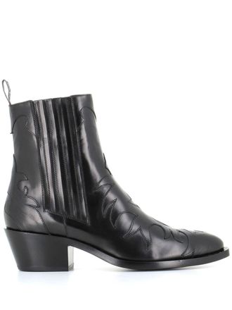 Sartore bottines &agrave; d&eacute;tails emboss&eacute;s - Noir