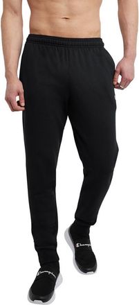 Champion Herren, Powerblend, Fleece Joggers, Comfortable Sweatpants for Men (Reg. Or Big & Tall) Trainingshose, Schwarzes C-Logo, Large Hoch