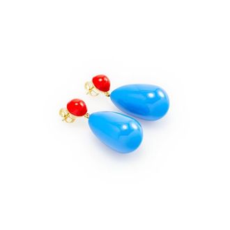 Eshvi Tropfenohrringe in Blau