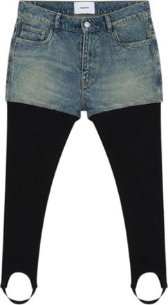 Coperni Pantalon en jean hybride c&ocirc;tel&eacute; - Femme - Pantalons - Bleu - Taille: 38 FR