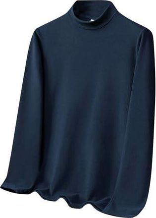 Generic Sous-vêtements thermiques dhiver pour homme avec doublure en polaire - Couche de base tendance - Col mi-haut à manches longues - Sous-vêtement thermiq