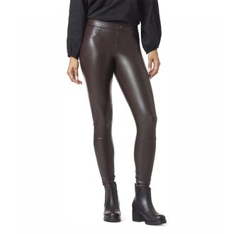 Hue Damen Kunstleder Leggings, Espresso, M