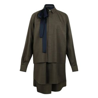 sacai Femme, Robes, Brun, Taille: 40 FR Robe Chemisier Courte