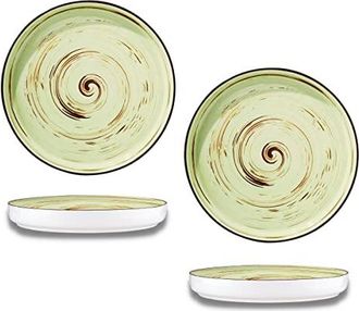 Wilmax England Wilmax - Assiettes plates gourmet SPIRAL - Lot de 2 - Forme originale - Design moderne - S&ucirc;res - R&eacute;sistantes aux rayures - Polies &agrave; la main - Pour les