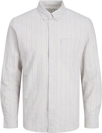 Jack & Jones Jprbrook Oxford T-Shirt L/S Noos, Pure Cachemire/Rayures : Coupe ajust&eacute;e, L