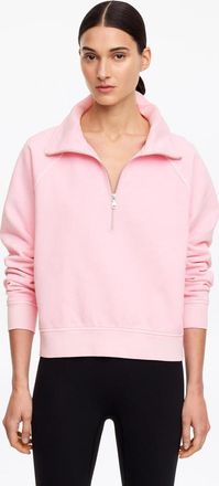 Arket French-Terry-Sweatshirt Mit Kurzem Rei&szlig;verschluss -Rosa