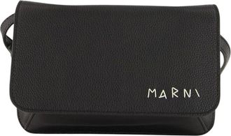 Marni Homme, Sacs, Noir, Taille: ONE Size Sac bandouli&egrave;re en cuir de veau