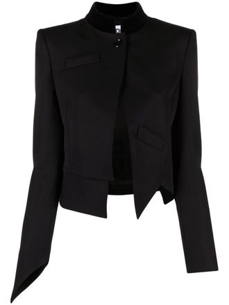 Moschino blazer asym&eacute;trique &agrave; coupe crop - Noir