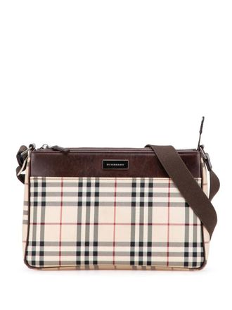 Burberry sac à bandoulière en toile à motif House Check (2000-2017) - Marron
