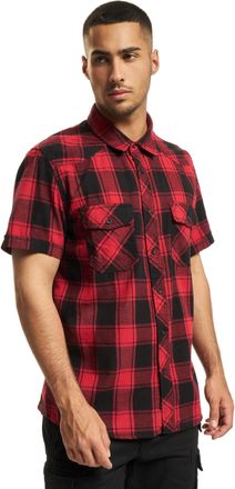 Brandit Check Shirt Short Sleeve, Farbe: red/Black, Größe: XXL