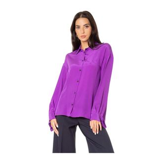Liviana Conti Chemise en Soie Douce - Femme - Blouses et Chemises - Violet - Taille: 44 FR