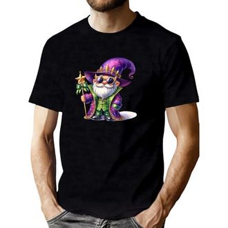 Generic T-shirt Mardi Gras pour homme - Imprim&eacute; nain de nain &agrave; col ras du cou - T-shirt d&eacute;contract&eacute; tendance pour carnaval, voyage quotidien, Noir, 3XL