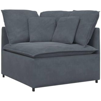 vidaXL Modulares Sofa Eckmodul mit Kissen Dunkelgrau 100 cm - Vidaxl