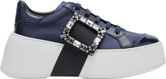 Roger Vivier Femme, Chaussures, Bleu, Taille: 39 EU Viv Run Strass Buckle Baskets