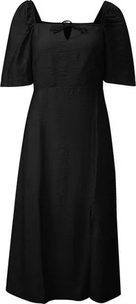 QS by s.Oliver Midikleid Kleid Viskosemix-Kleid mit Smok-Detail
