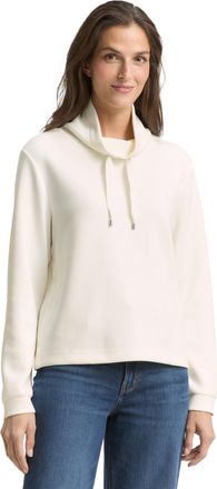 Tom Tailor Damen 1049025 Scuba Sweatshirt mit Stehkragen, 10315-Whisper White, 50
