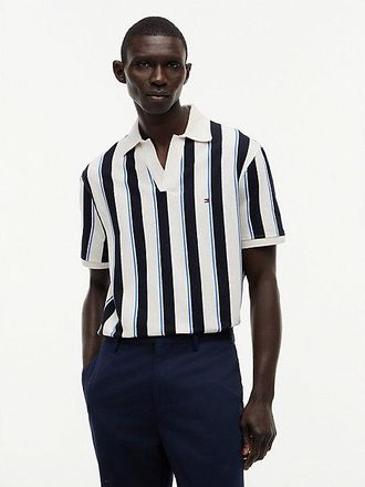 Tommy Hilfiger Polo coupe d&eacute;contract&eacute;e ray&eacute; en cr&ecirc;pe