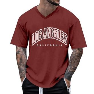 Generic T-shirt surdimensionn&eacute; pour homme - T-shirt d&eacute;t&eacute; &agrave; col rond &agrave; manches courtes - Avec imprim&eacute; urbains - Chemises basiques pour homme - Chemises d&eacute;contr