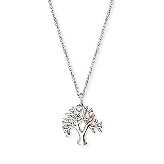 Engelsrufer Collier pour femme en argent sterling avec pendentif arbre de vie - Fermoir mousqueton - Réglable en trois longueurs - Sans nickel, 17mm, Argent sterl