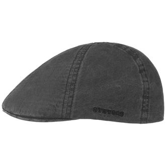 Stetson Texas Organic Cotton Flatcap Herren Nachhaltige Schiebermütze mit Bio-Baumwolle UV-Schutz Herrencap Frühling Sommer schwarz XXL (62-63 cm)