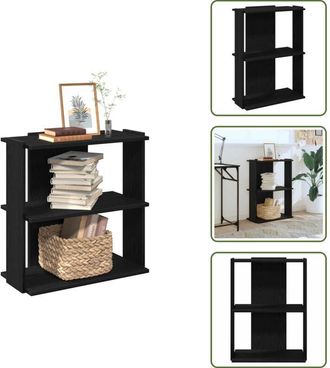 vidaXL vidaXL B&uuml;cherregal 3 B&ouml;den Schwarz 60x30x80 cm Holzwerkstoff