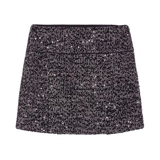 Ermanno Scervino Minirock mit Fischgr&auml;tenmuster und Pailletten - - Skirts - Damen - Schwarzk - XS